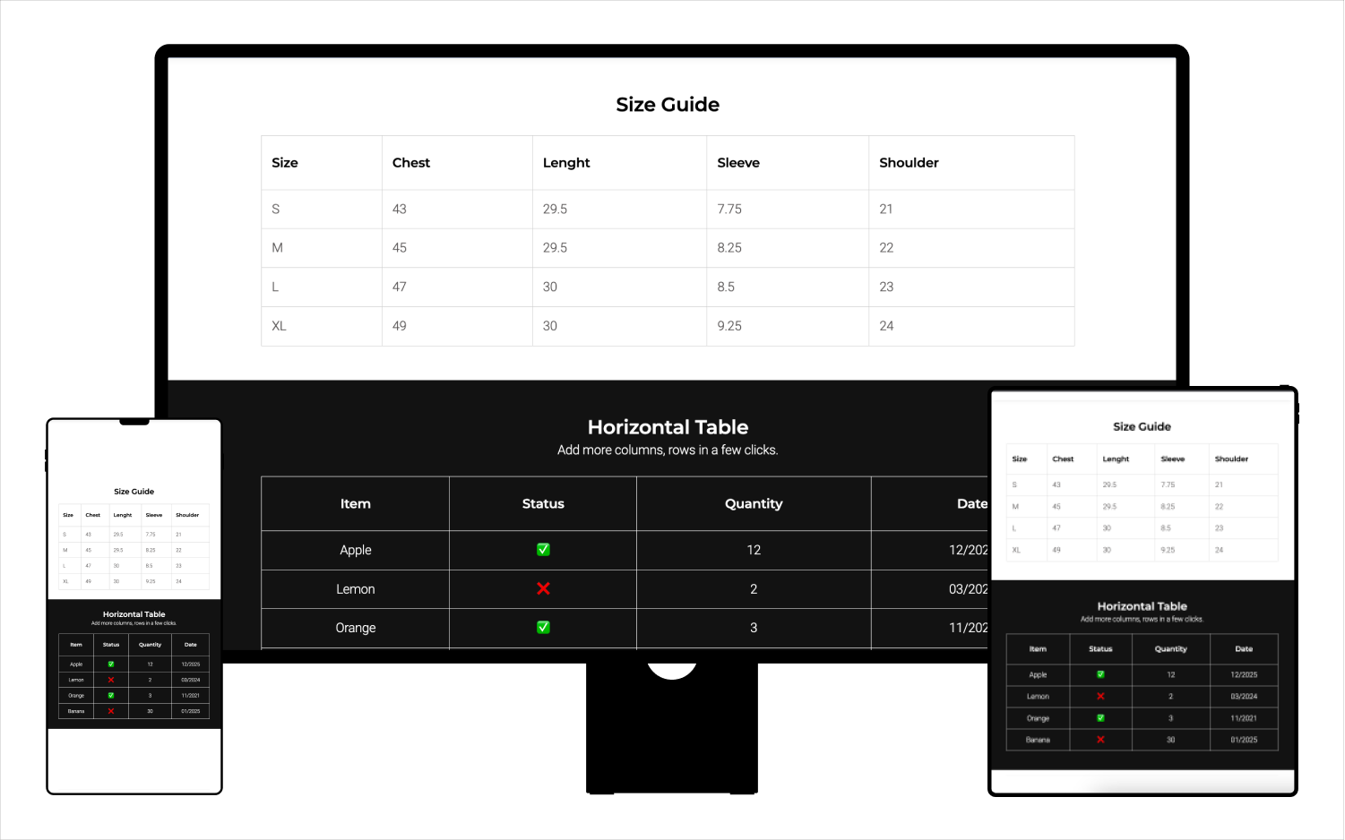Table - Table 01 – Puco Sections